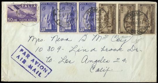 ITALIA REPUBBLICA 1949 - PO600+PO602+PA134: 100L bruno ST3 con 15L ...